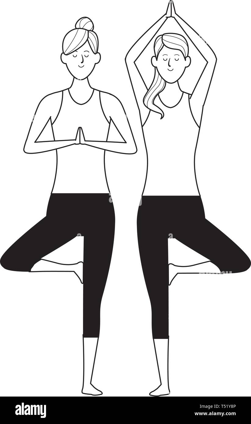 women yoga poses black and white Stock Vector Image & Art - Alamy