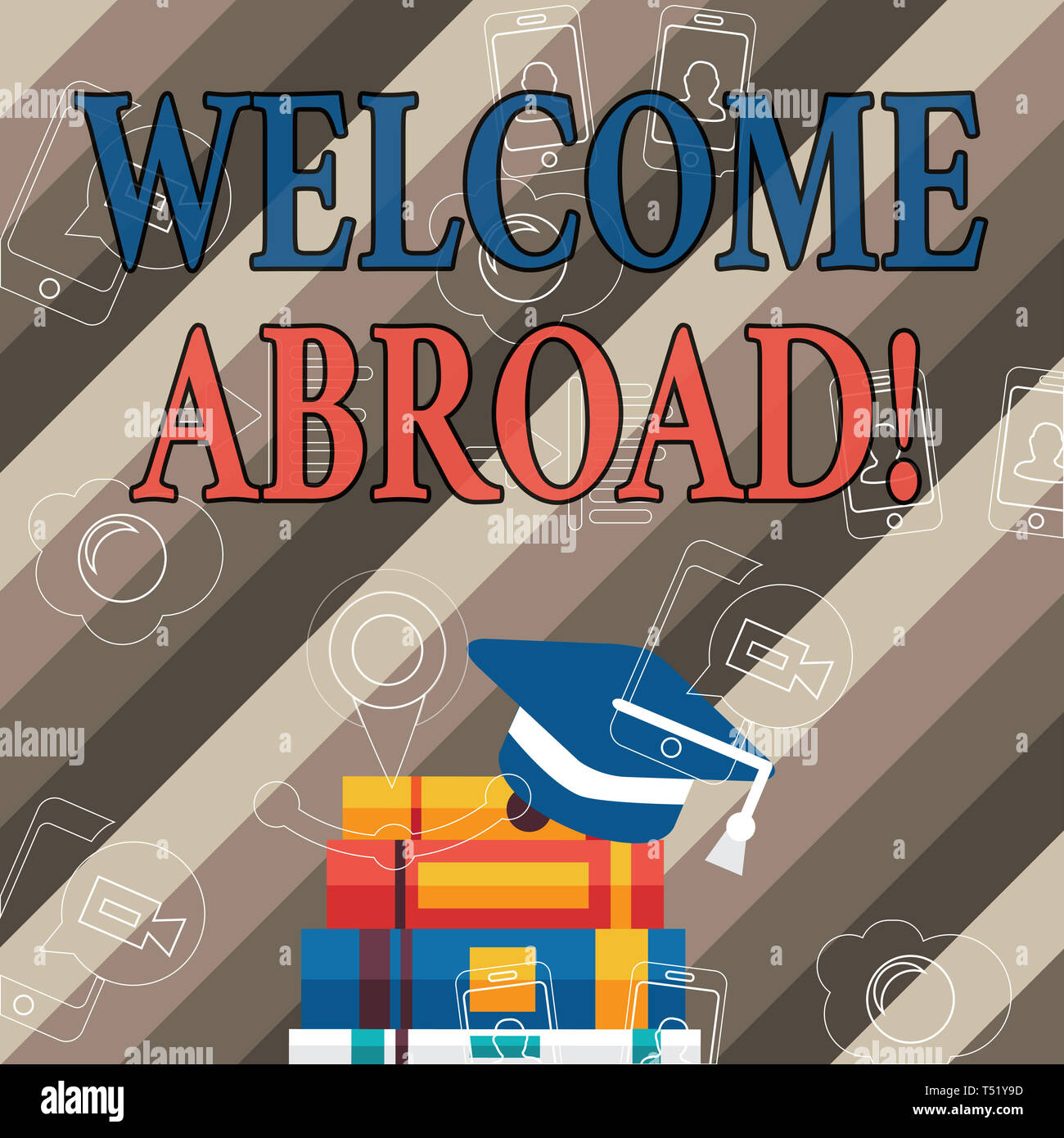 Handwriting text Welcome Abroad. Conceptual photo something that you ...
