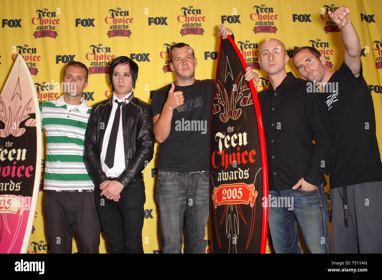 LOS ANGELES, CA. August 14, 2005: SIMPLE PLAN at the 2005 Teen Choice ...