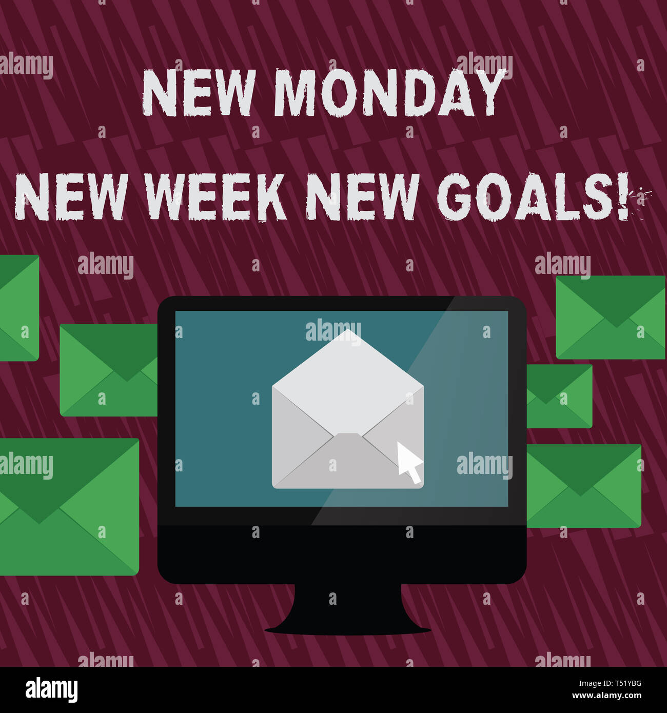 Text sign showing New Monday New Week New Goals. Business photo text ...