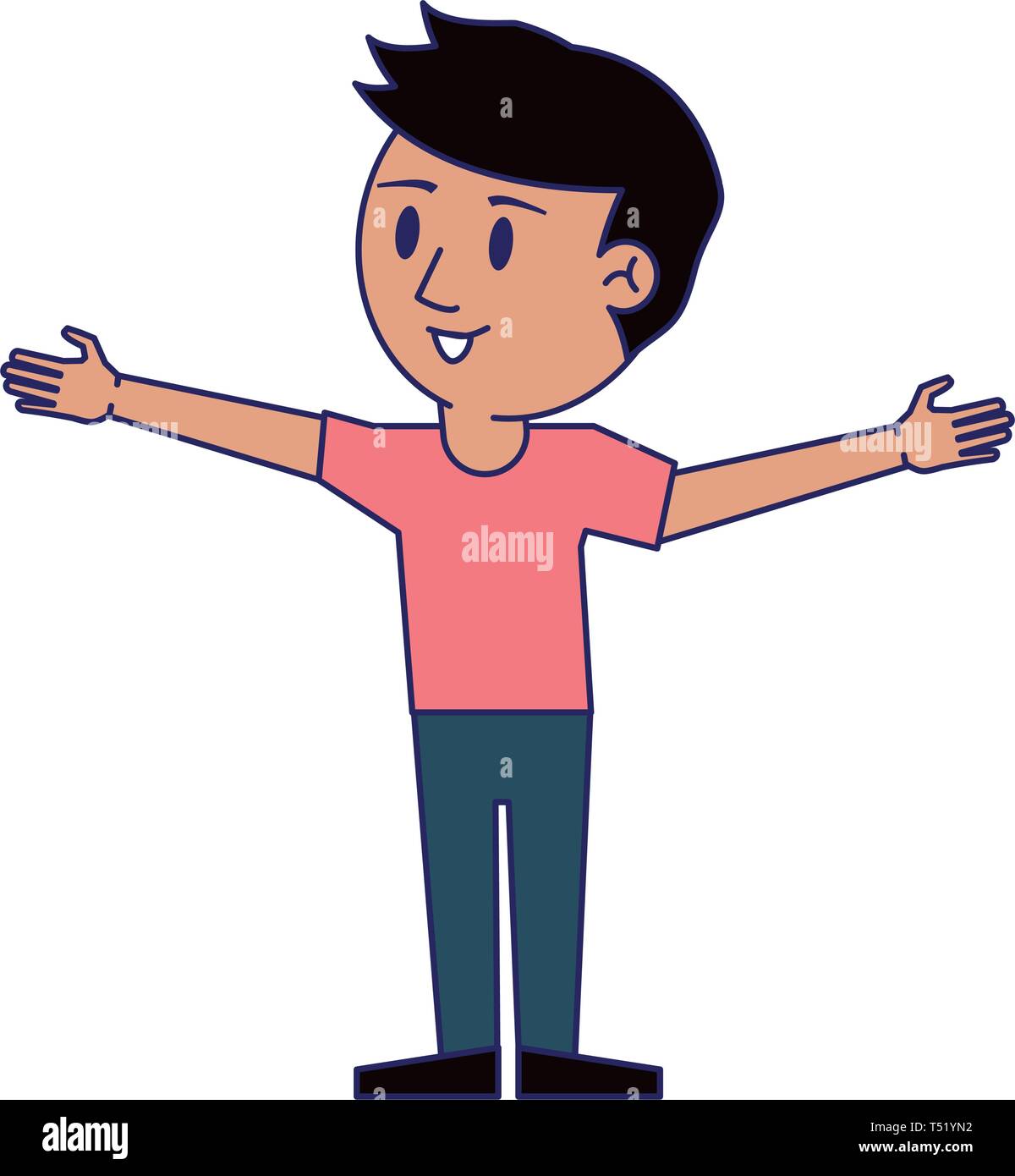 Young man with arms open Stock Vector Image & Art - Alamy