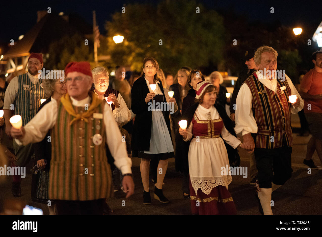 People in candle light parade Stock Photo - Alamy