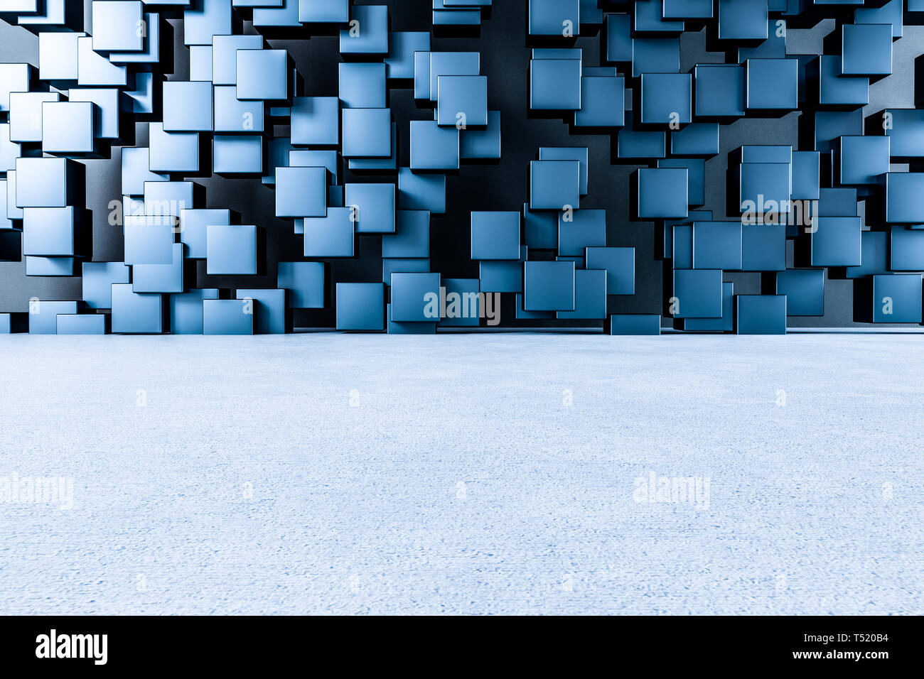 3d rendering, creative cubes wall with floor, computer digital image ...