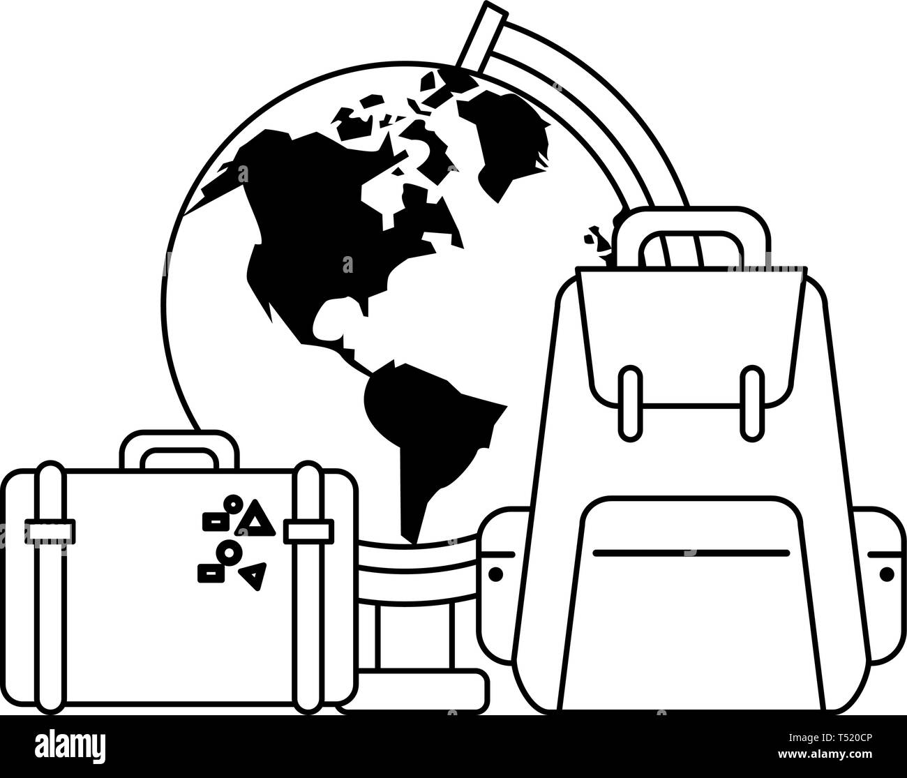 Travel and vacations in black and white Stock Vector Image & Art - Alamy
