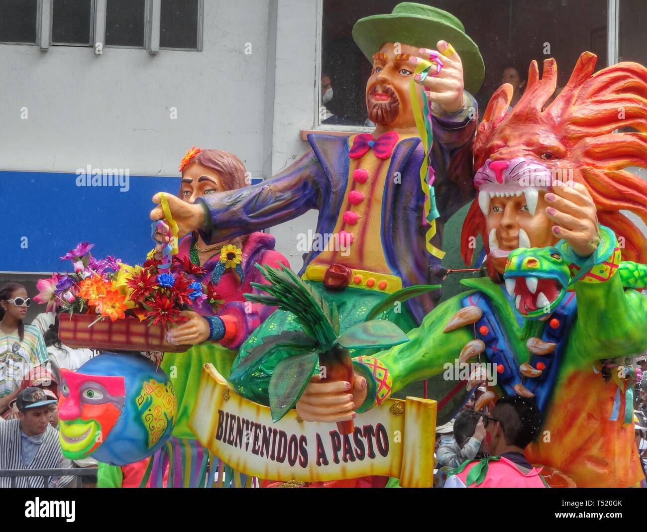 PASTO / COLOMBIA - JANUARY 6 2015: People celebrating at Pasto carnival ...