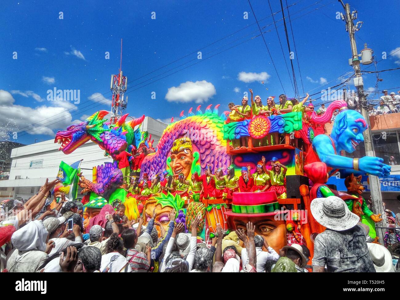 PASTO / COLOMBIA - JANUARY 6 2015: People celebrating at Pasto carnival ...
