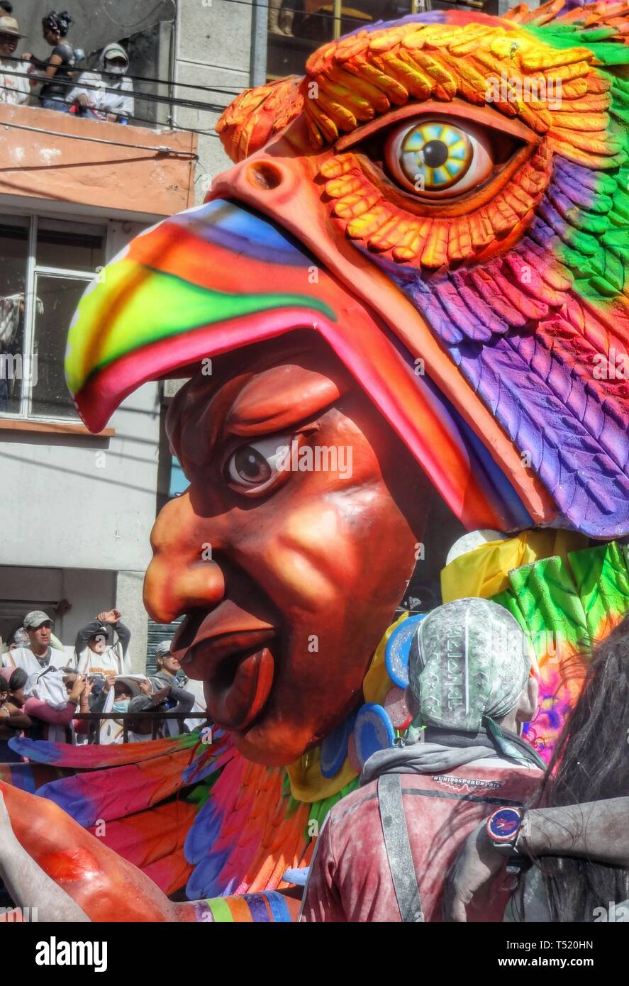 PASTO / COLOMBIA - JANUARY 6 2015: People celebrating at Pasto carnival ...