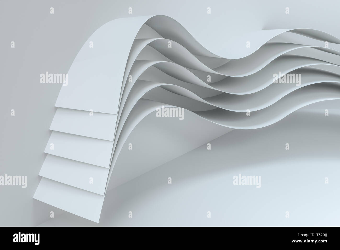 3d rendering curve paper background, tint color background, computer digital background Stock ...