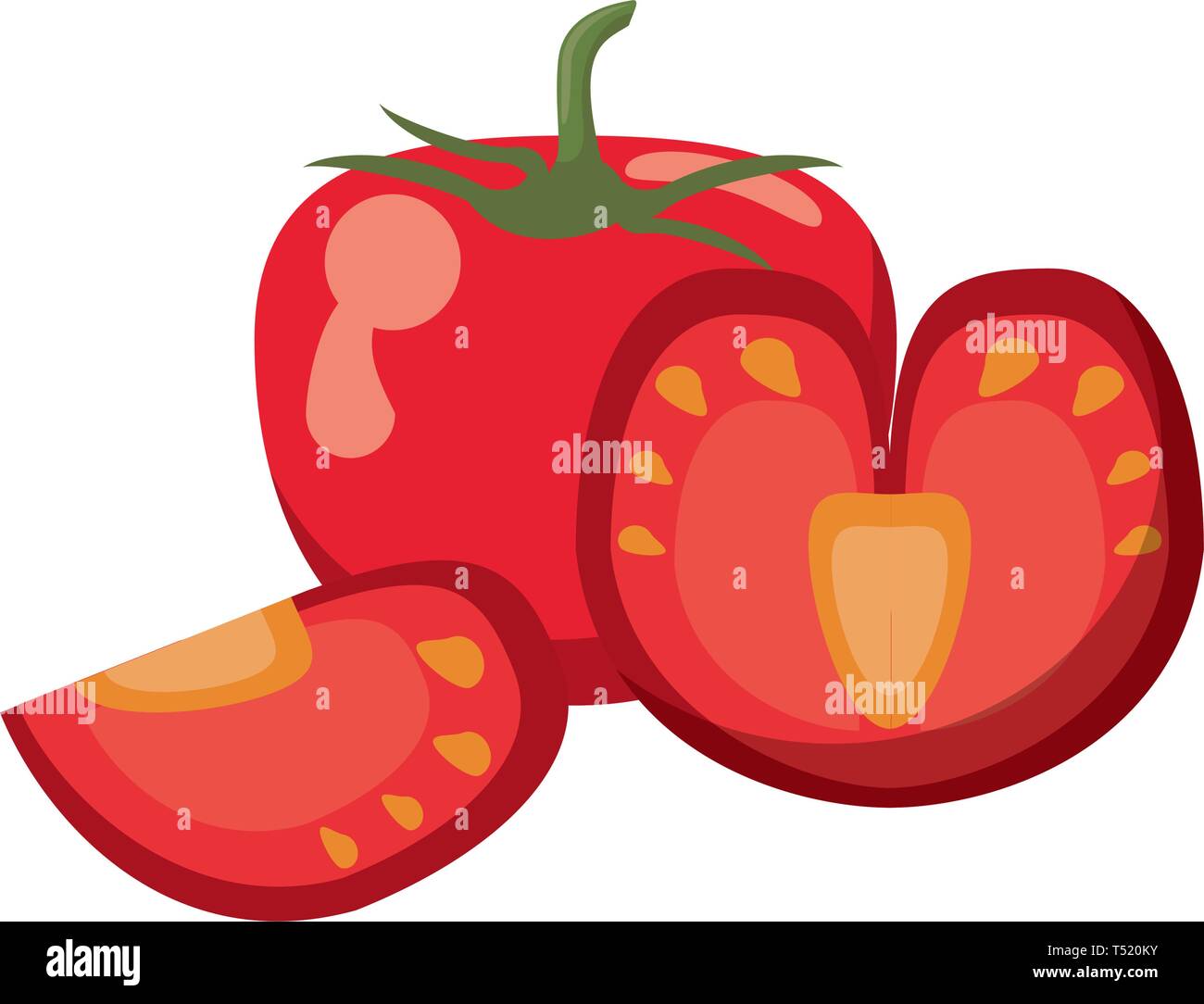 Fresh tomato slices cartoon Stock Vector Image & Art - Alamy