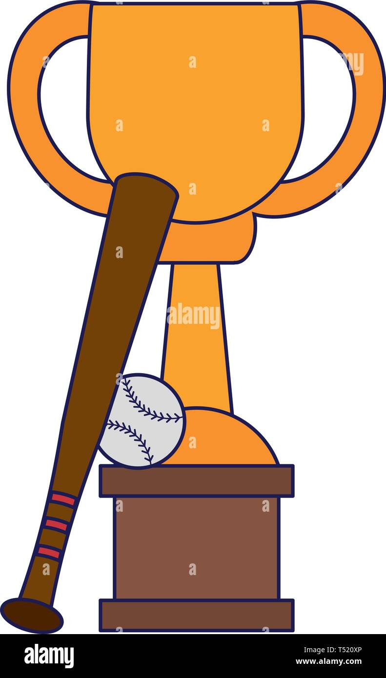 Baseball trophy cup championship blue lines Stock Vector Image & Art ...