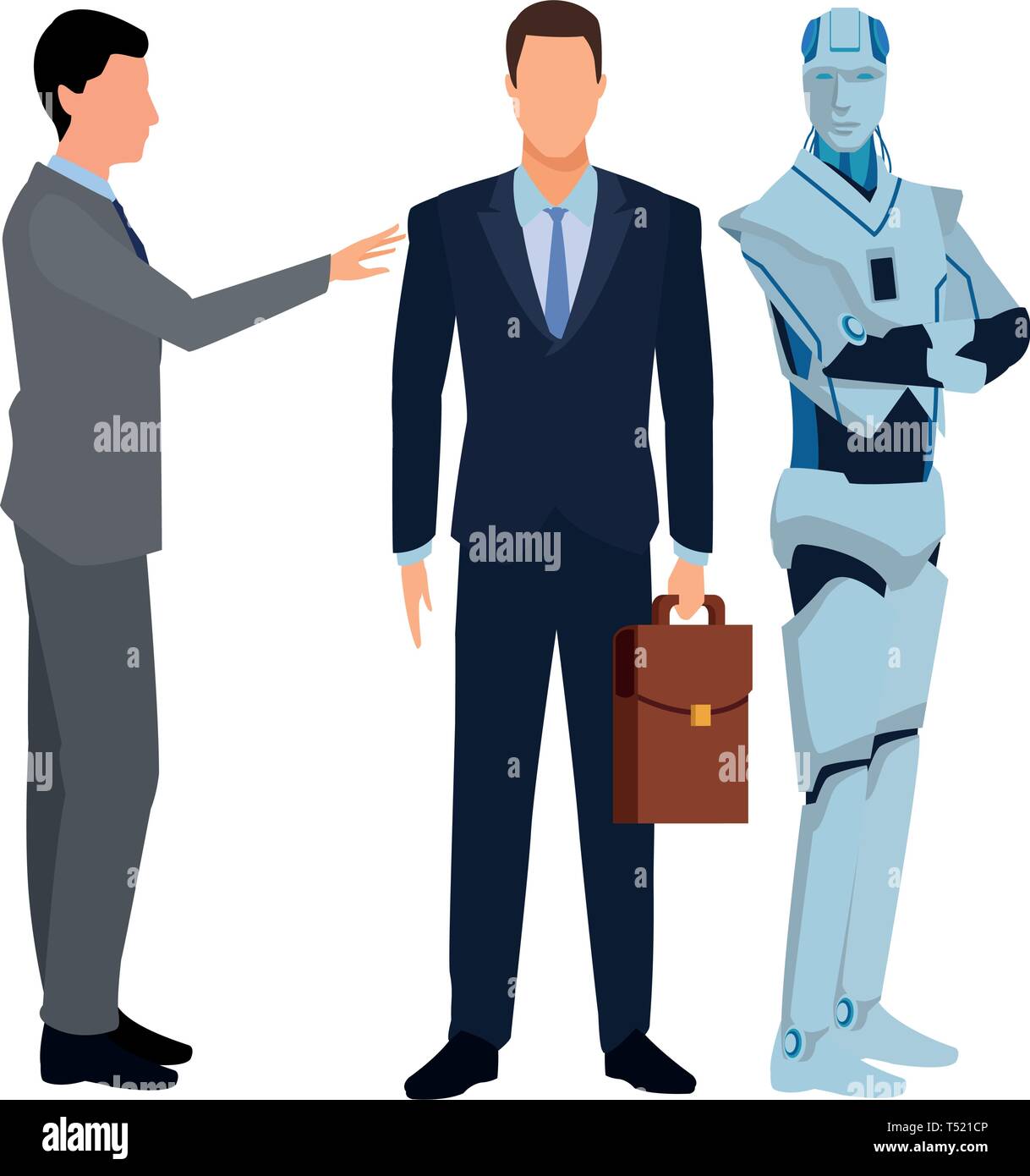 businessmen with humanoid robot Stock Vector Image & Art - Alamy