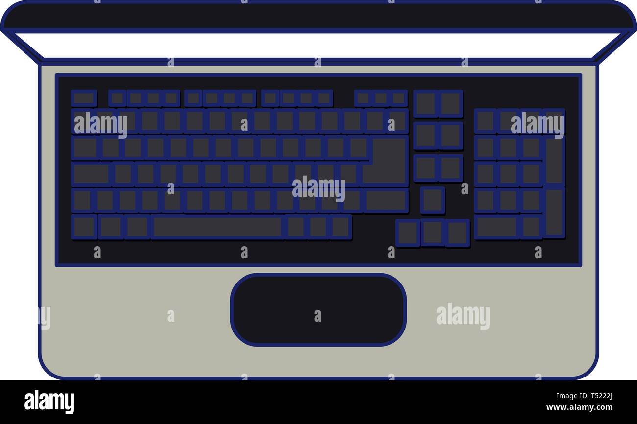 Laptop computer technology topview blue lines Stock Vector Image & Art ...