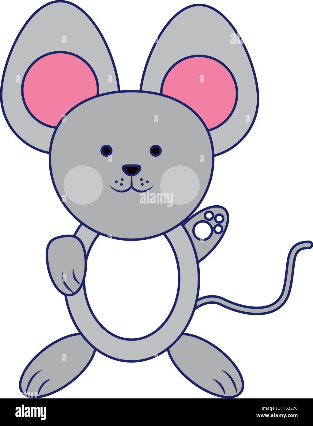Mouse cute animal blue lines Stock Vector Image & Art - Alamy