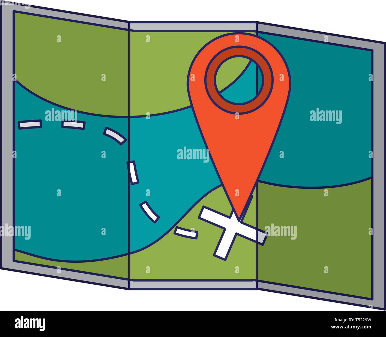 Map with location pin symbol Stock Vector Image & Art - Alamy