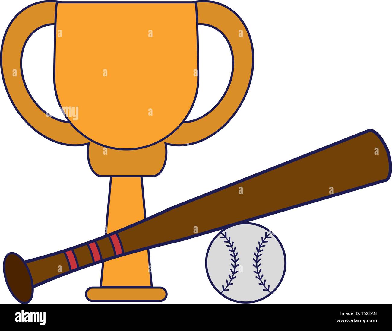 Baseball trophy cup championship blue lines Stock Vector Image & Art ...