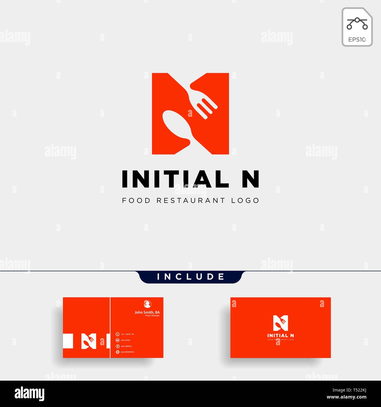 initial n food equipment simple logo template vector icon abstract ...
