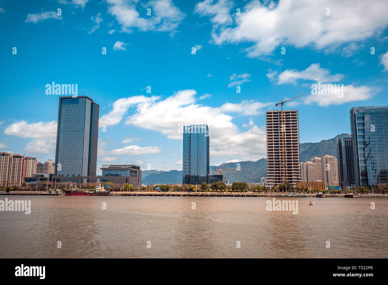 Architectures and street view of Fuzhou financial district Stock Photo ...