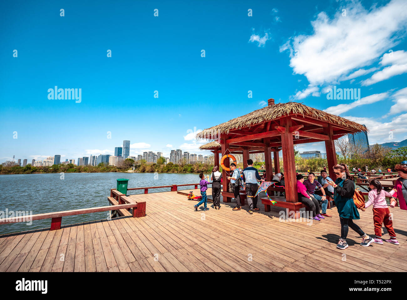 Architectures and street view of Fuzhou financial district Stock Photo ...
