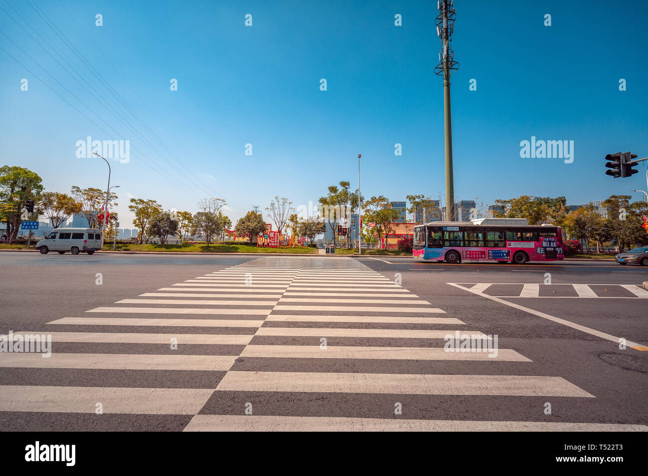 Architectures and street view of Fuzhou financial district Stock Photo ...
