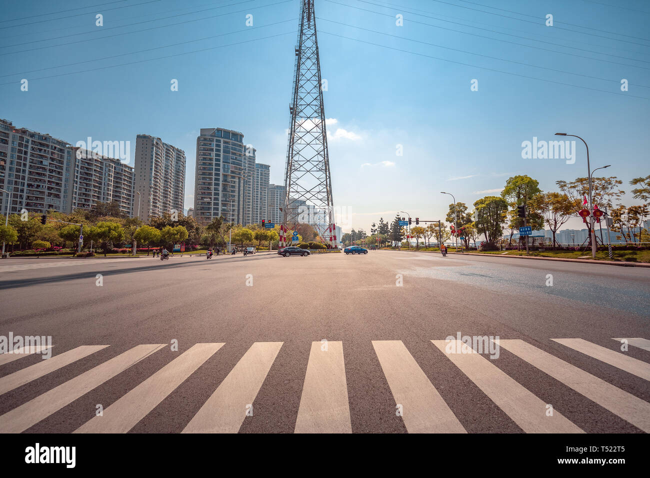 Architectures and street view of Fuzhou financial district Stock Photo ...