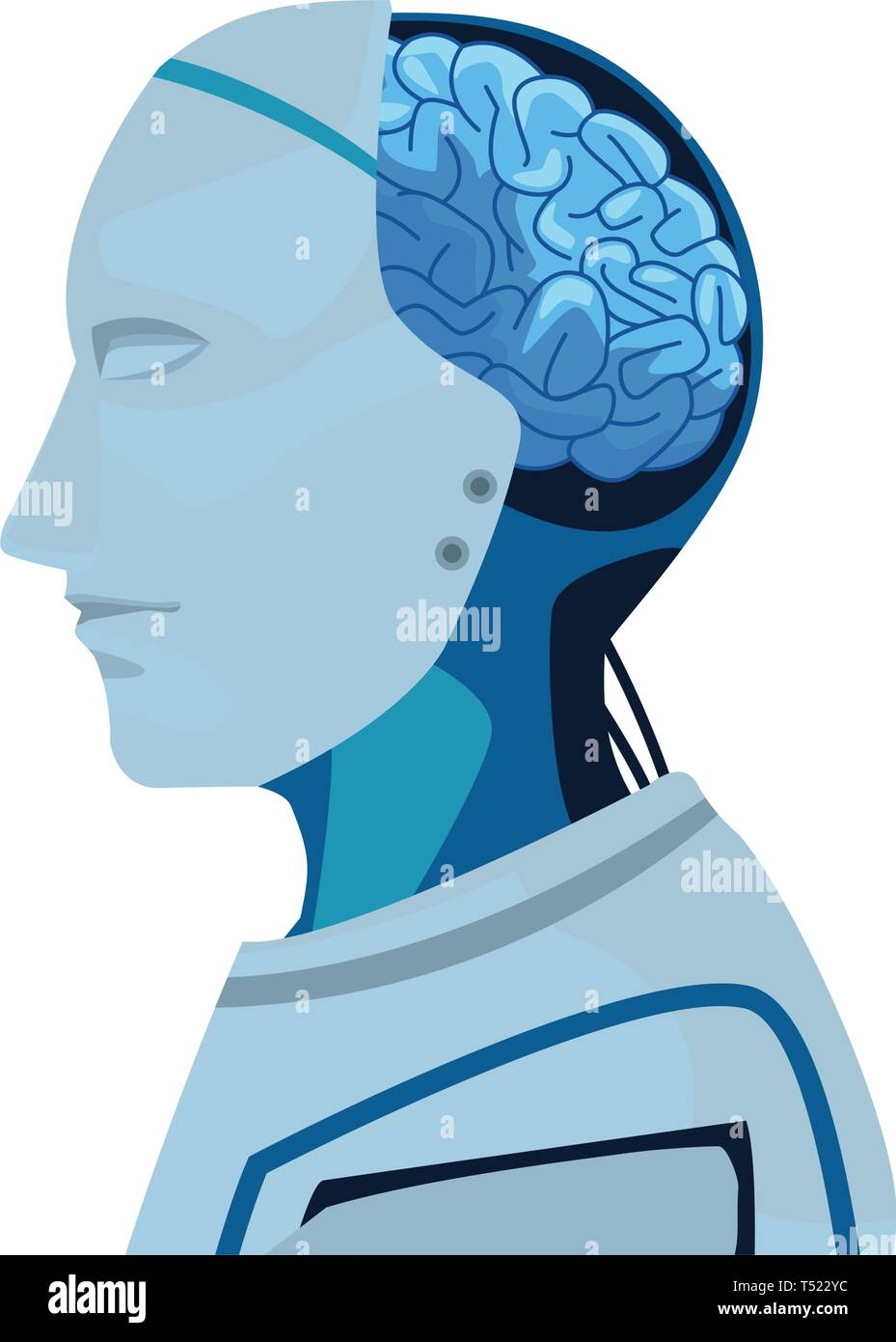 robot with brain exposed Stock Vector Image & Art - Alamy