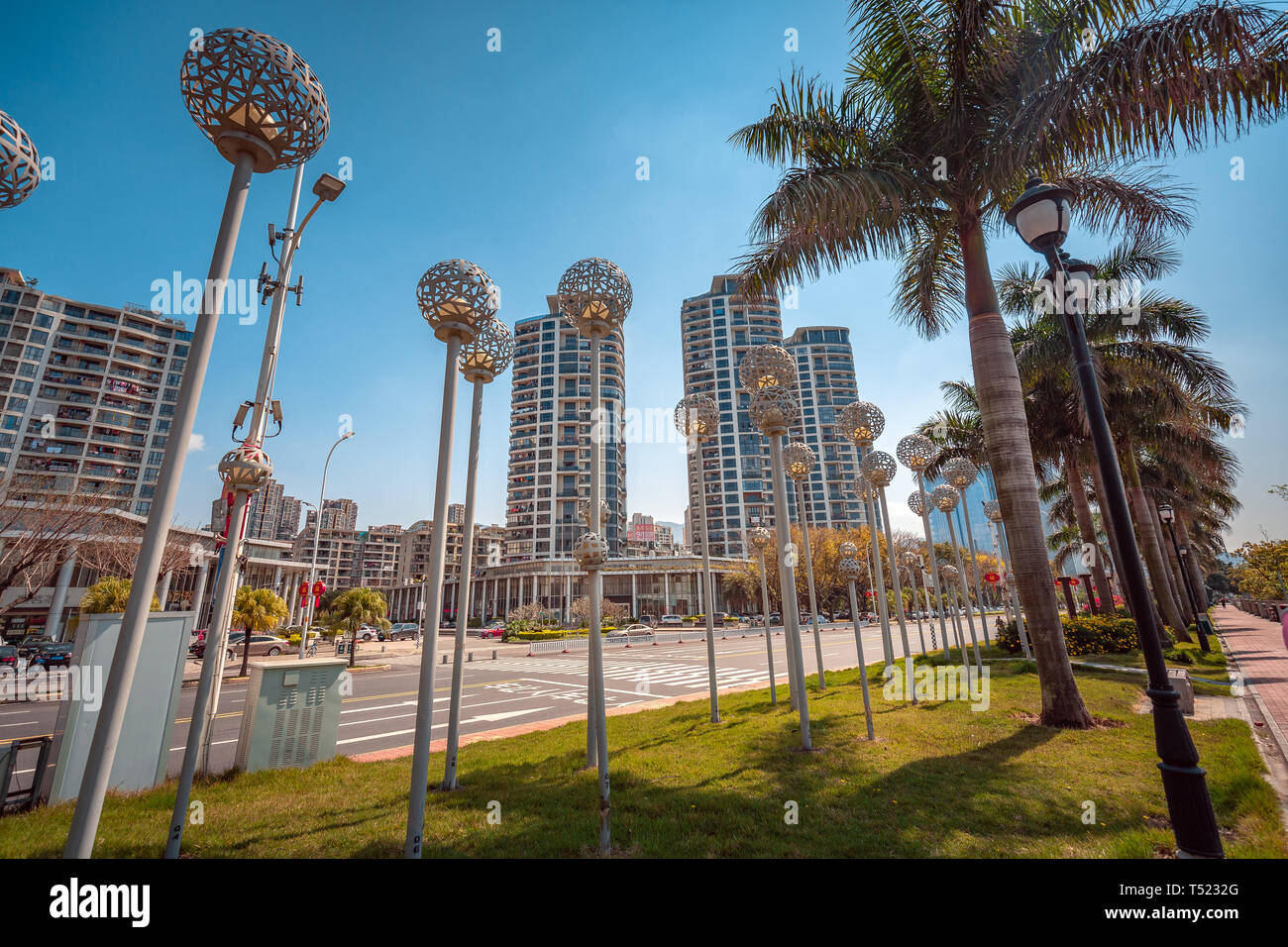 Architectures and street view of Fuzhou financial district Stock Photo ...
