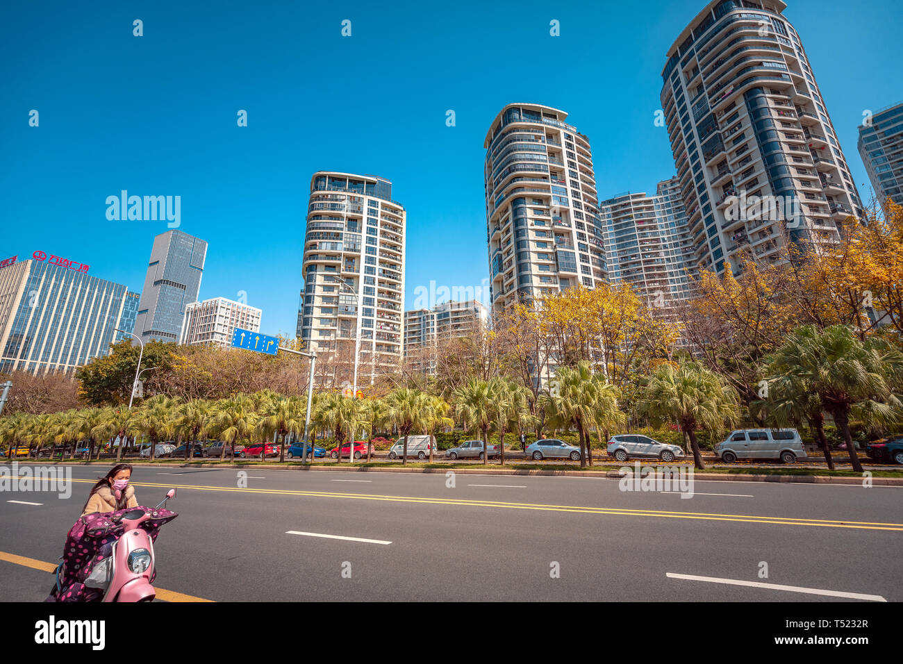 Architectures and street view of Fuzhou financial district Stock Photo ...