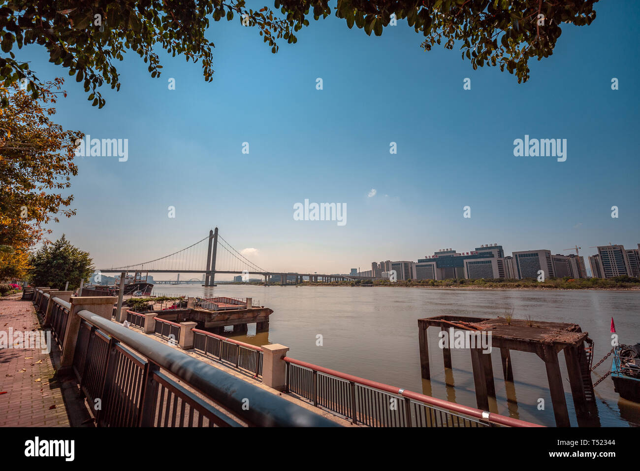 Architectures and street view of Fuzhou financial district Stock Photo ...