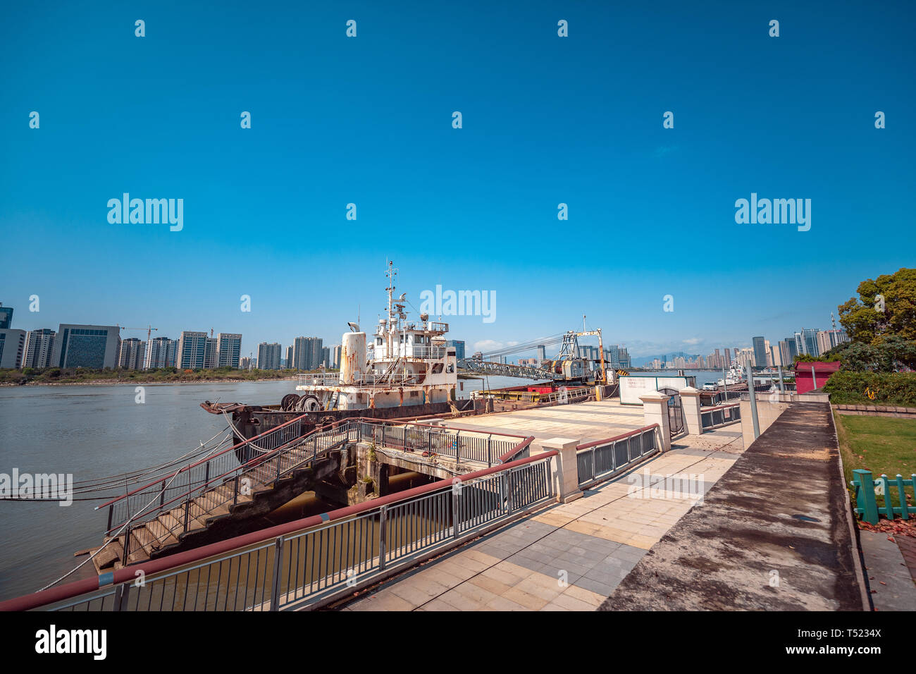 Architectures and street view of Fuzhou financial district Stock Photo ...