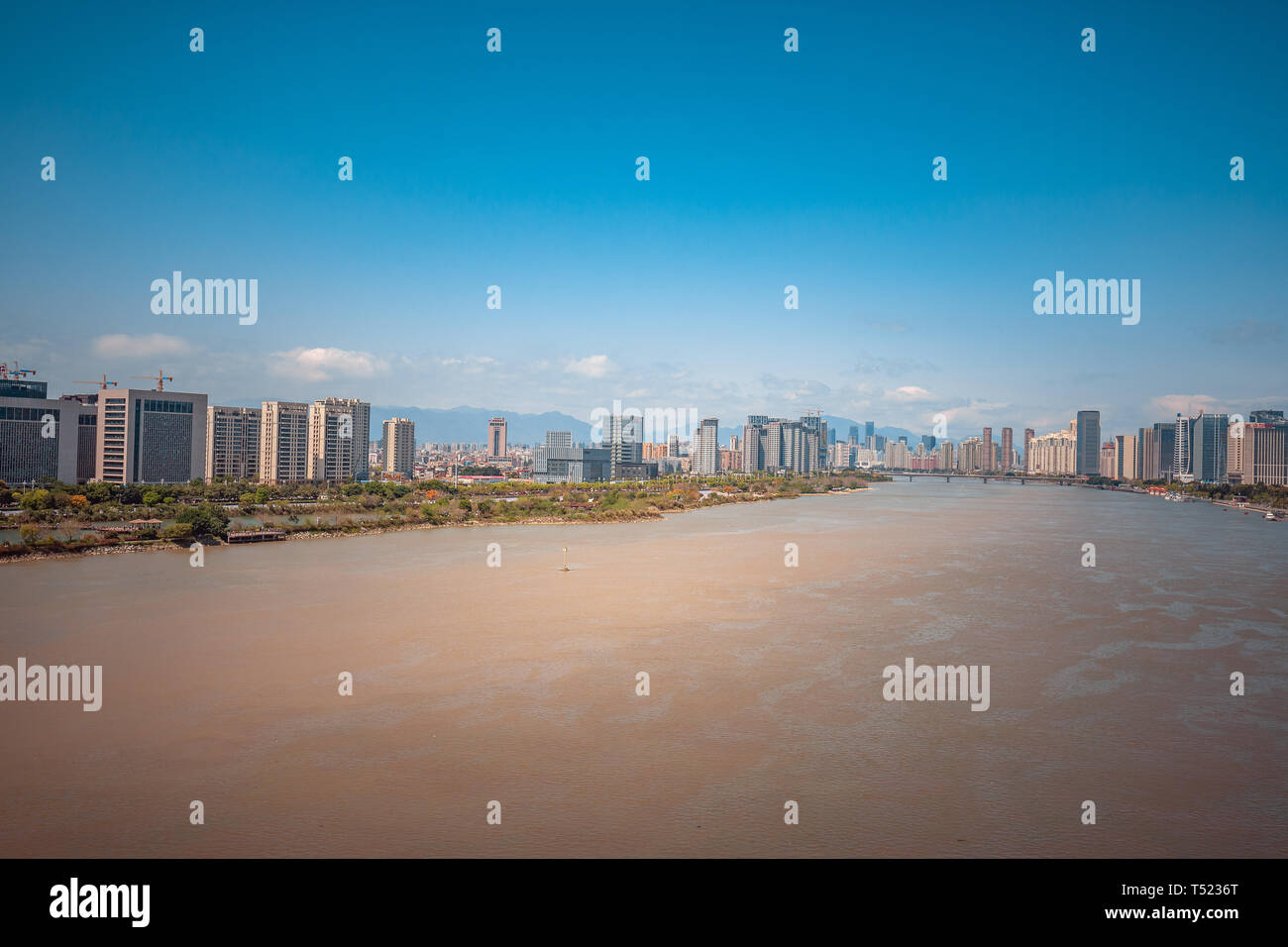 Architectures and street view of Fuzhou financial district Stock Photo ...