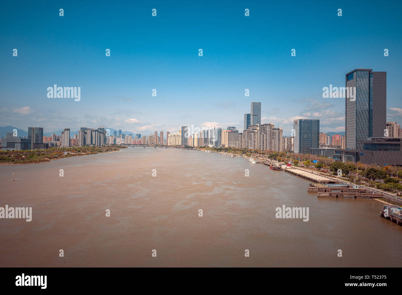 Architectures and street view of Fuzhou financial district Stock Photo ...