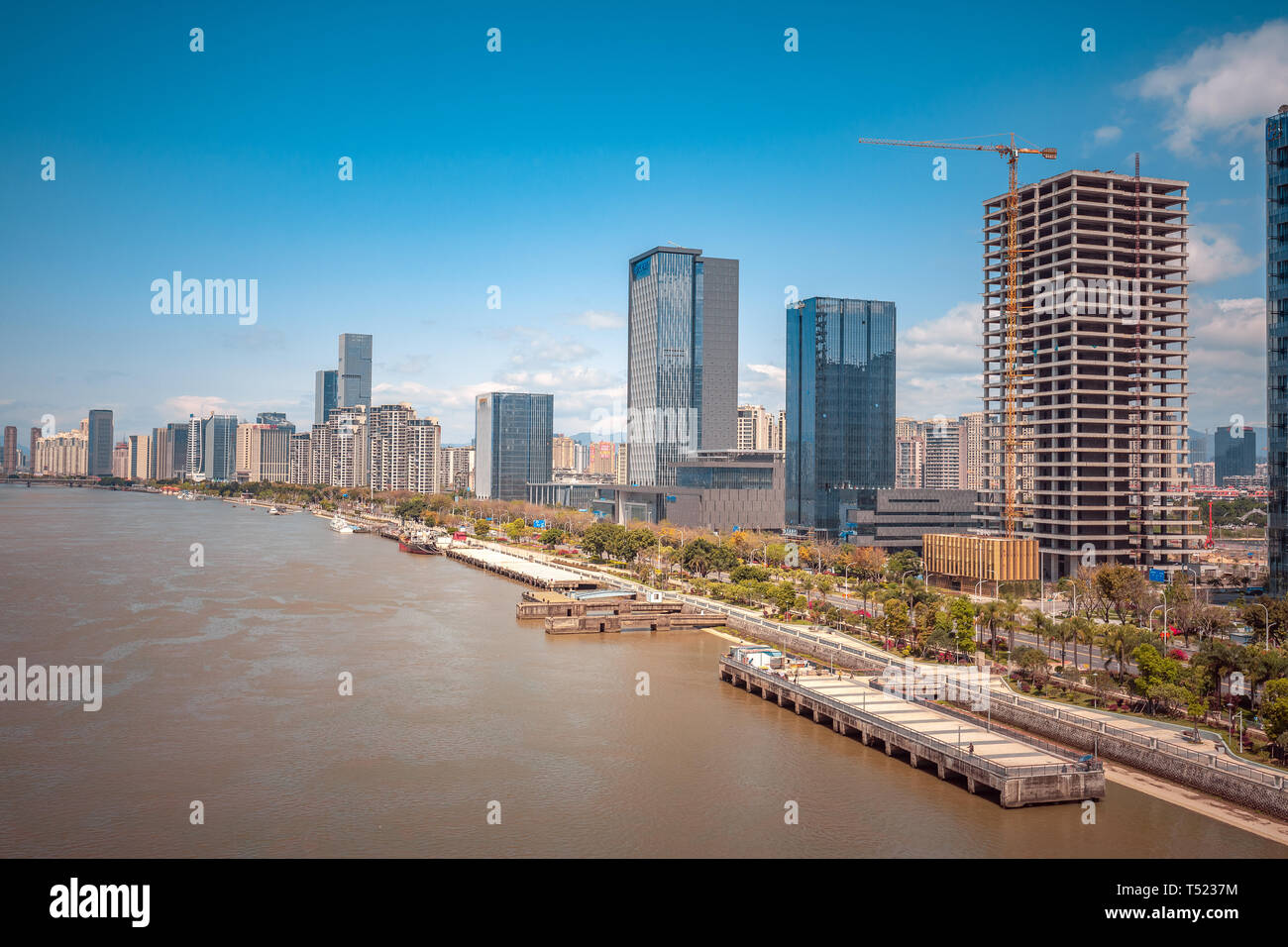 Architectures and street view of Fuzhou financial district Stock Photo ...