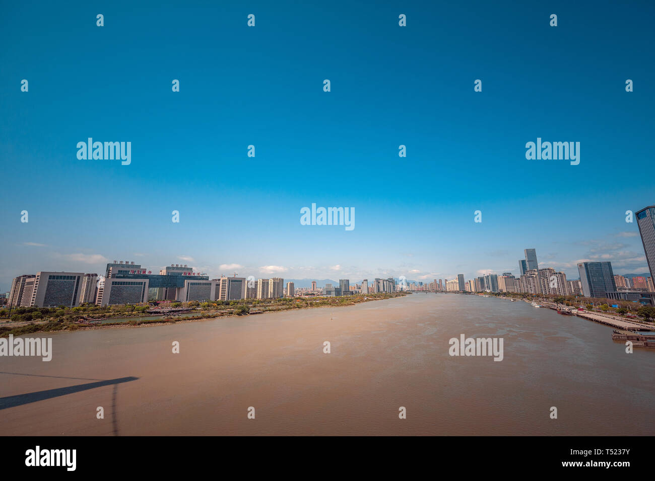Architectures and street view of Fuzhou financial district Stock Photo ...