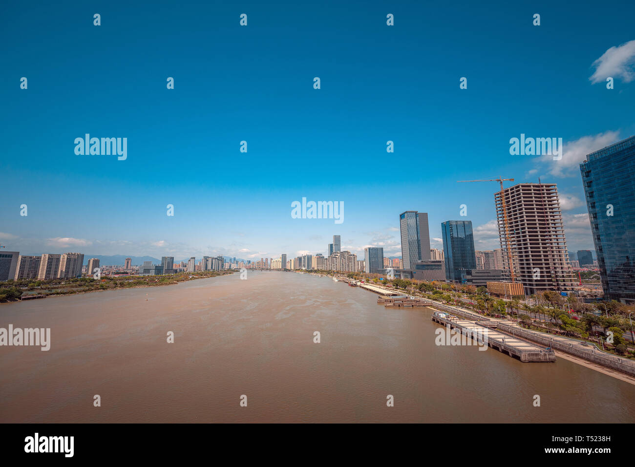 Architectures and street view of Fuzhou financial district Stock Photo ...