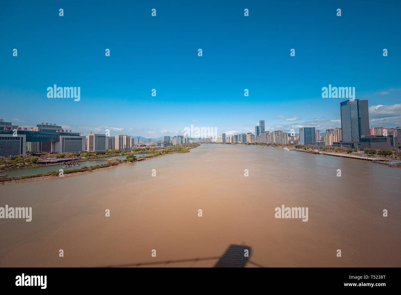 Architectures and street view of Fuzhou financial district Stock Photo ...