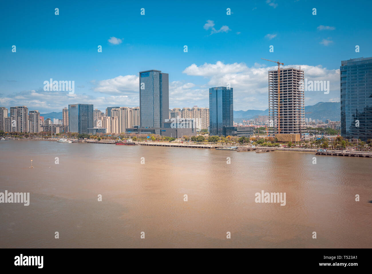 Architectures and street view of Fuzhou financial district Stock Photo ...