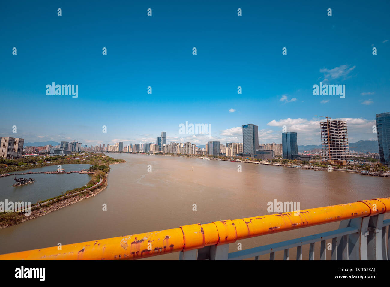Architectures and street view of Fuzhou financial district Stock Photo ...