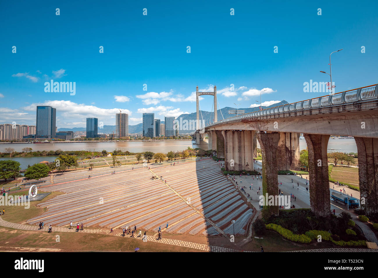 Architectures and street view of Fuzhou financial district Stock Photo ...