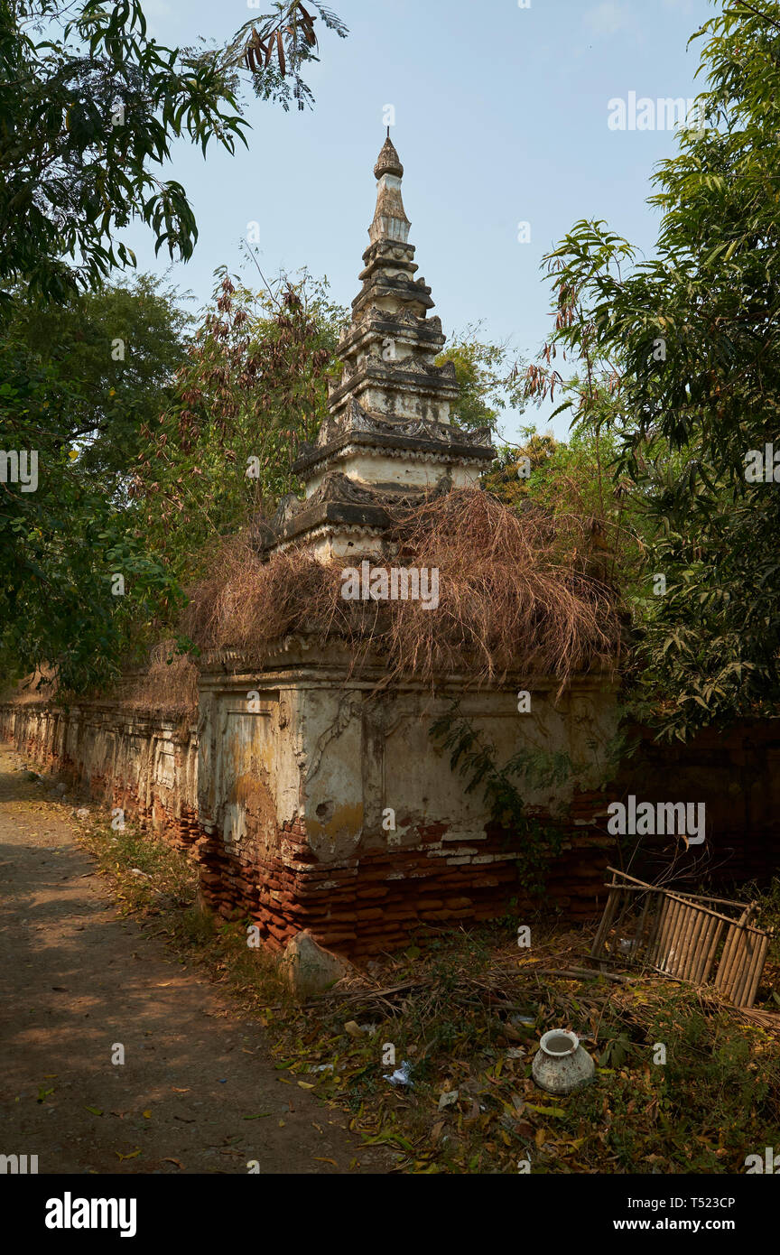 A corner of an ancient, old wall in Mandaly, Myanmar Stock Photo - Alamy