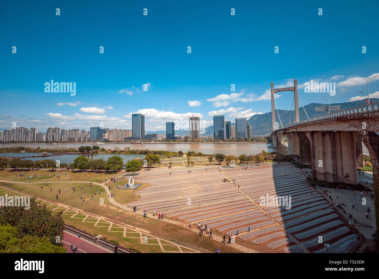 Architectures and street view of Fuzhou financial district Stock Photo ...