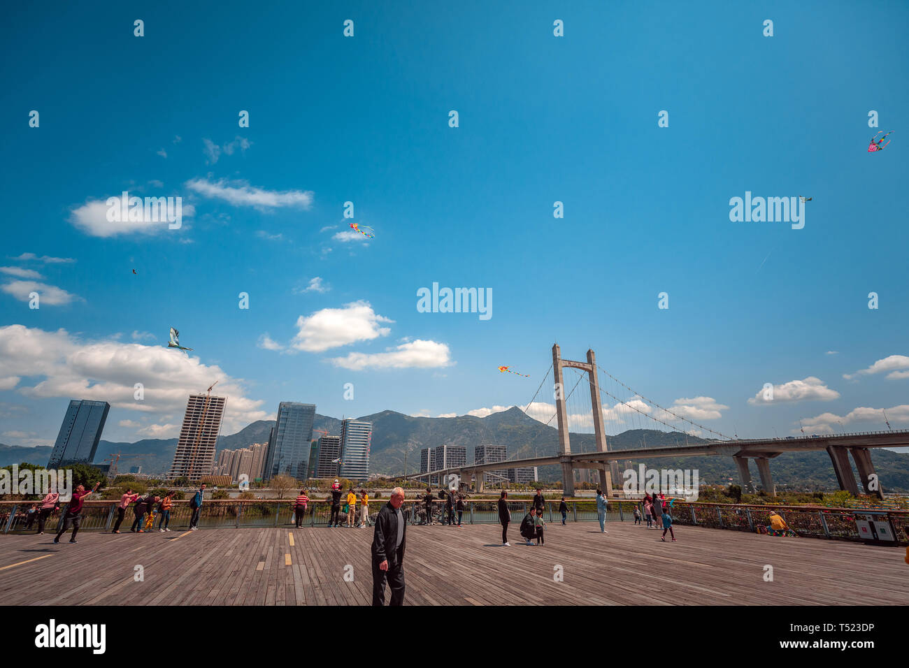 Architectures and street view of Fuzhou financial district Stock Photo ...