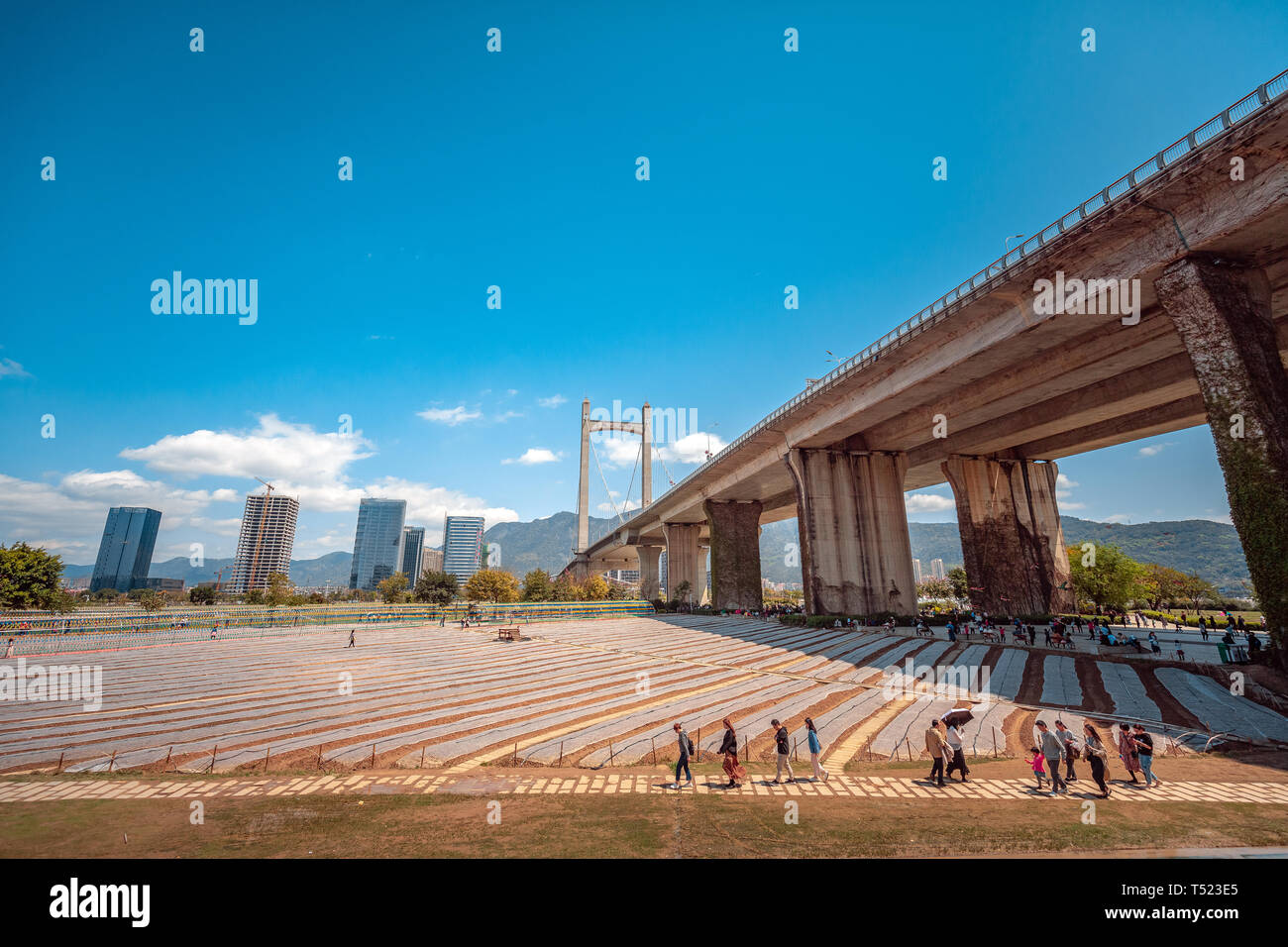 Architectures and street view of Fuzhou financial district Stock Photo ...