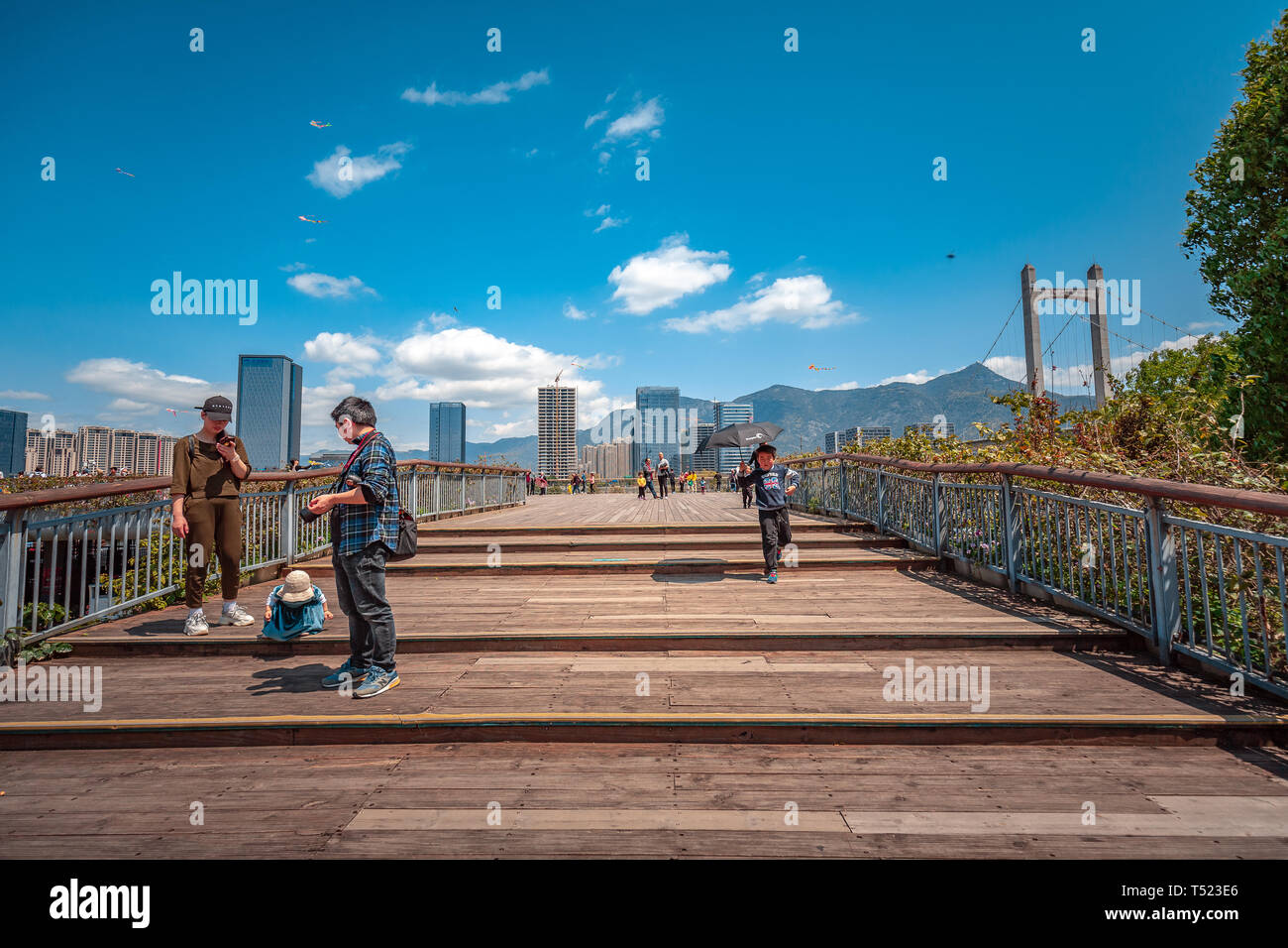 Architectures and street view of Fuzhou financial district Stock Photo ...
