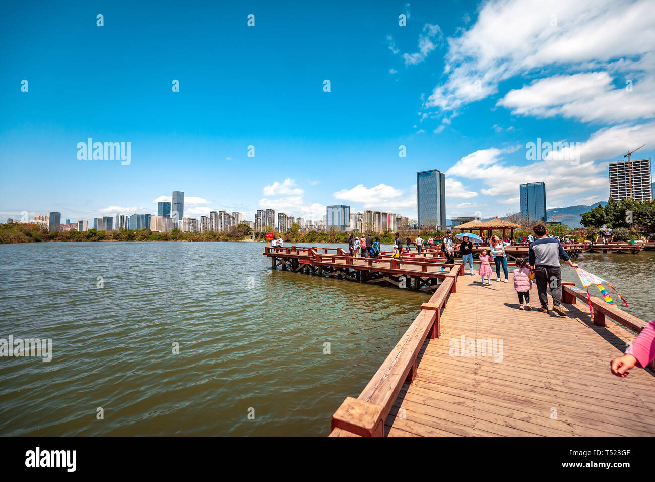 Architectures and street view of Fuzhou financial district Stock Photo ...