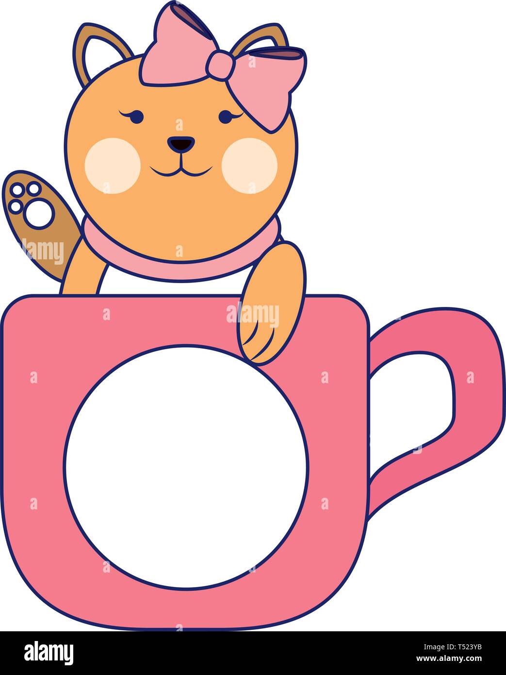 Cartoon character blue cat bow hi-res stock photography and images - Alamy