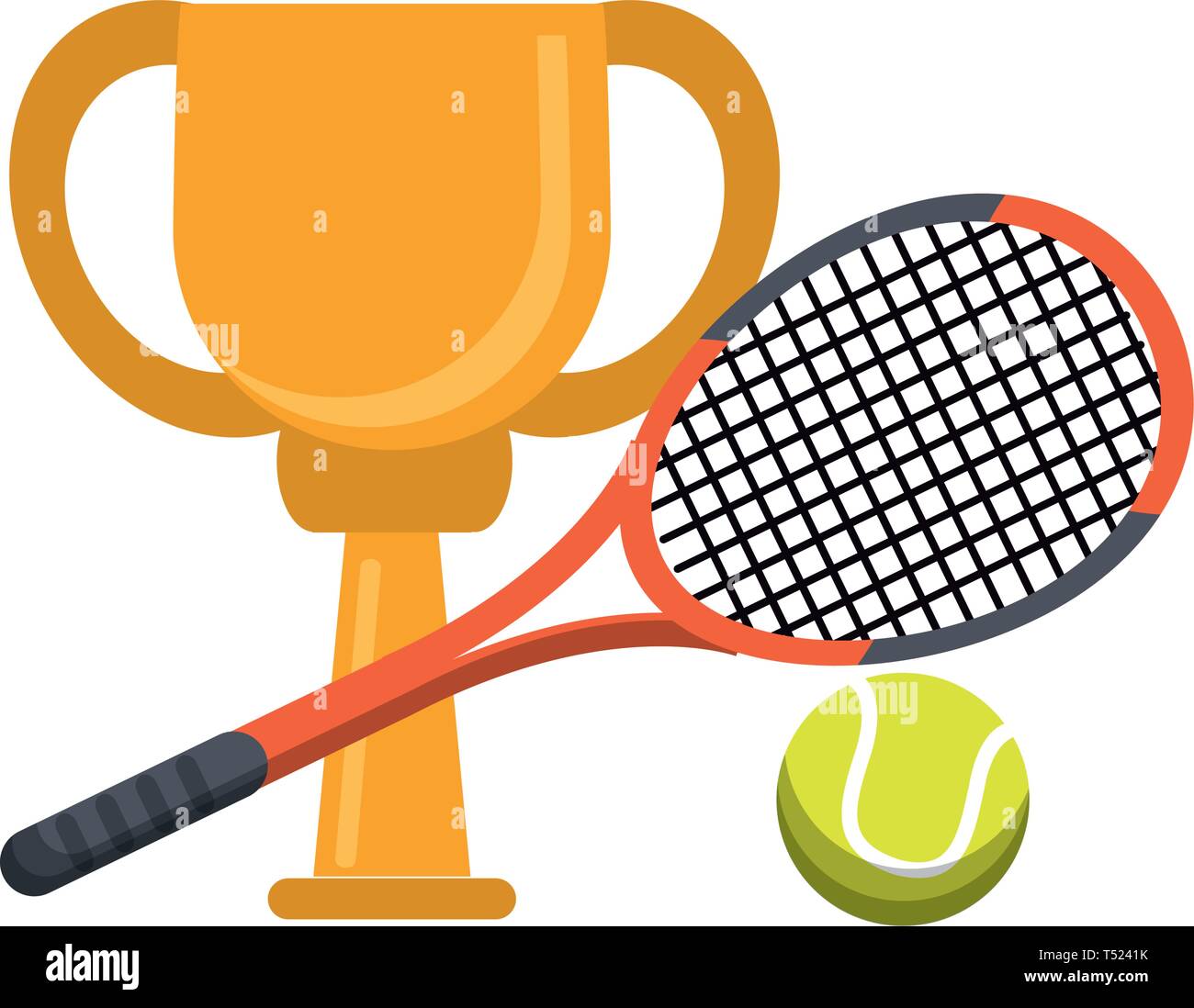 Tennis trophy cup with racket and ball Stock Vector Image & Art - Alamy