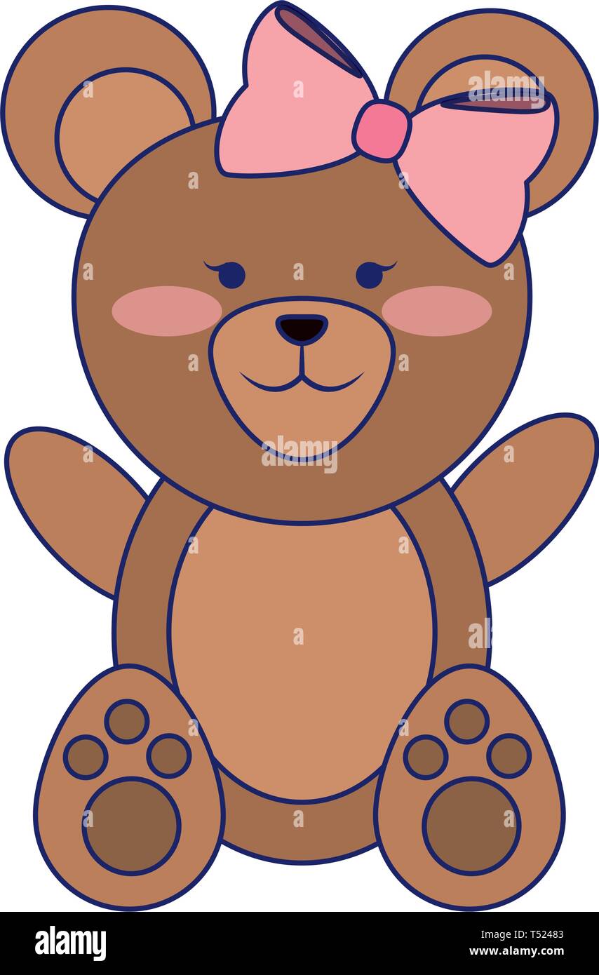 Bear cute animal blue lines Stock Vector Image & Art - Alamy