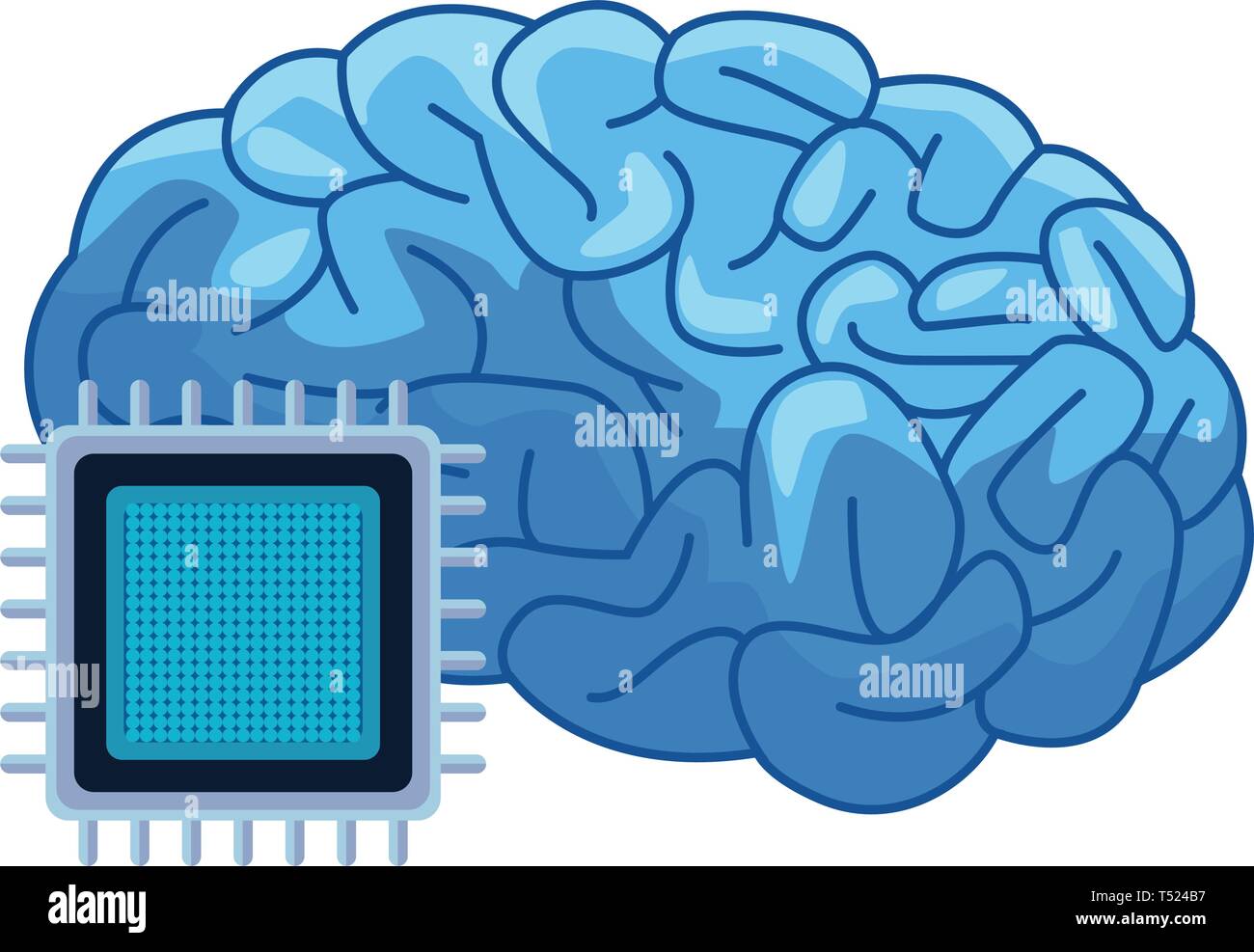 brain with a microchip Stock Vector Image & Art - Alamy
