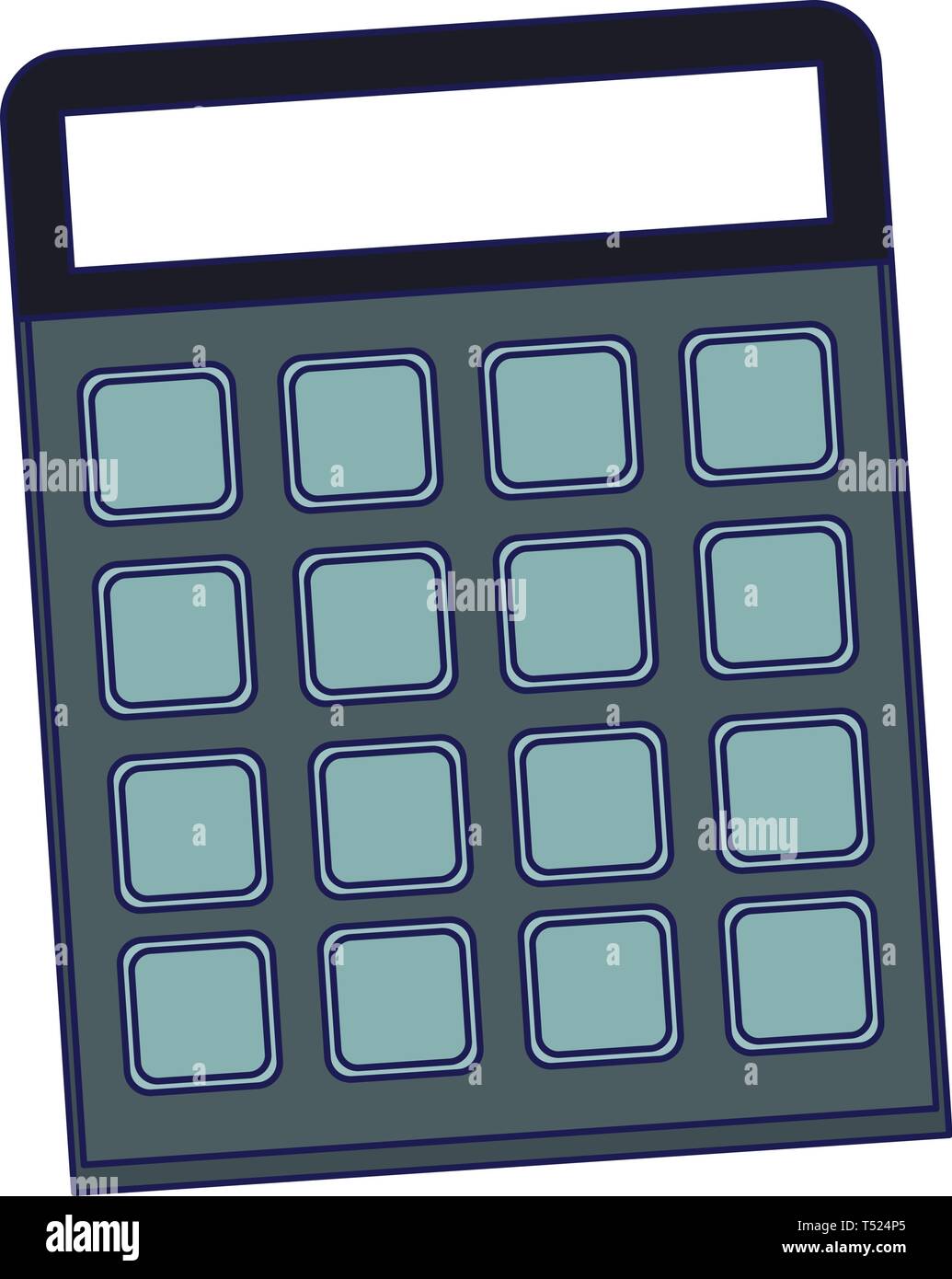 Calculator math device cartoon blue lines Stock Vector Image & Art - Alamy