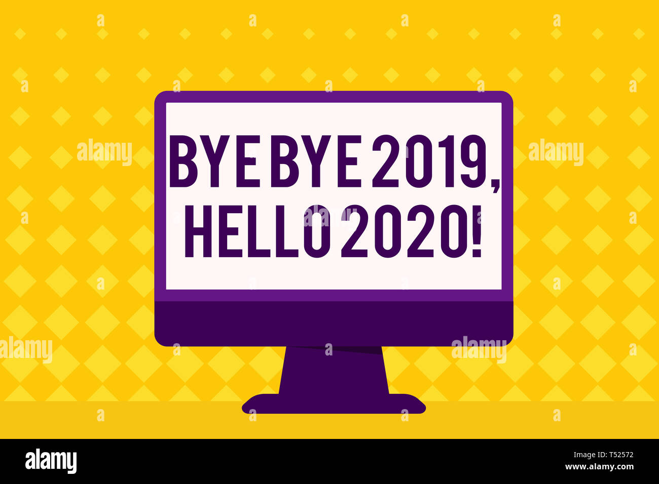 Text sign showing Bye Bye 2019 Hello 2020. Business photo showcasing saying goodbye to last year ...